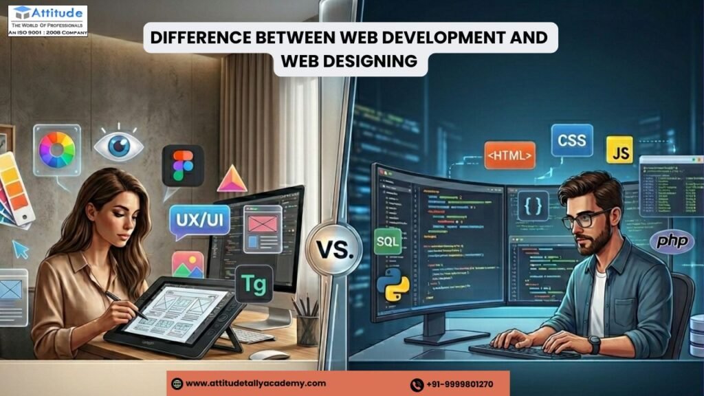 Difference Between Web Designing and Web Development - Attitude Academy
